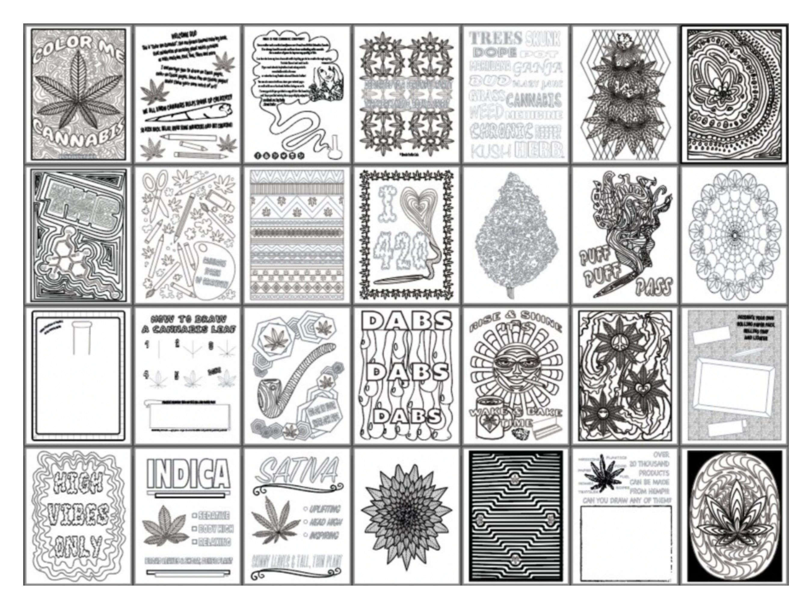 Printable Stoner Art Activity Book 40 Weed Themed Stoner - Etsy Australia