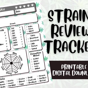 Strain Review Cannabis Journal Printable Medical Marijuana | Etsy Canada