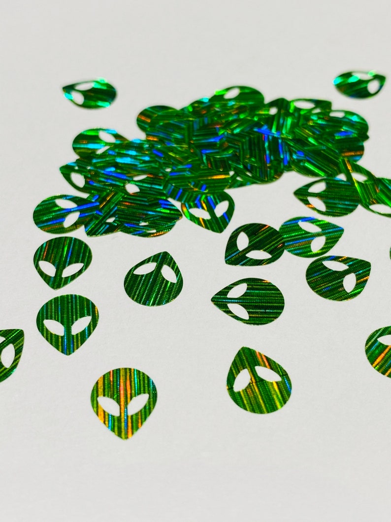 Alien Head Shaped Glitter Green Holographic Glitter for - Etsy