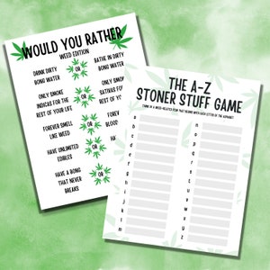 Printable 420 Party Games || Weed Print Out Games for Adults || Stoner ...