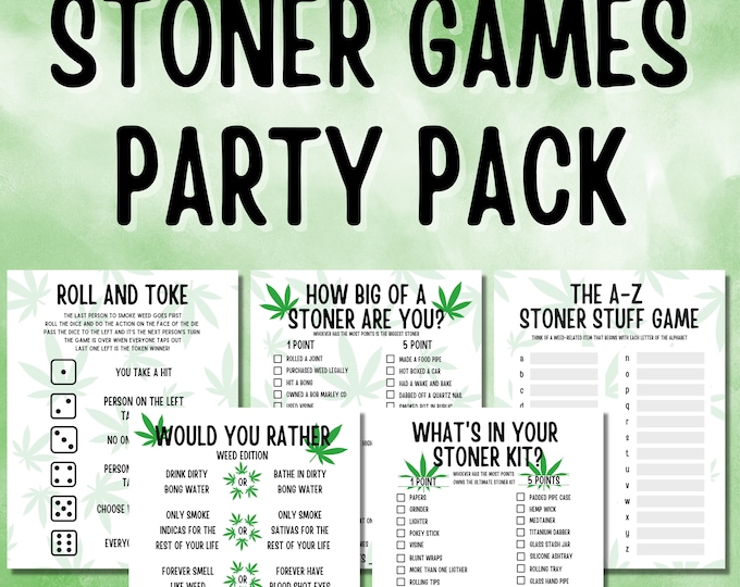 Printable 420 Party Games || Weed Print Out Games for Adults || Stoner ...