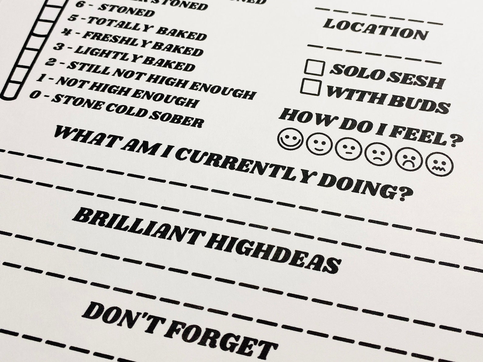 How High Am I Printable Stoner Journal Cannabis Consumption - Etsy