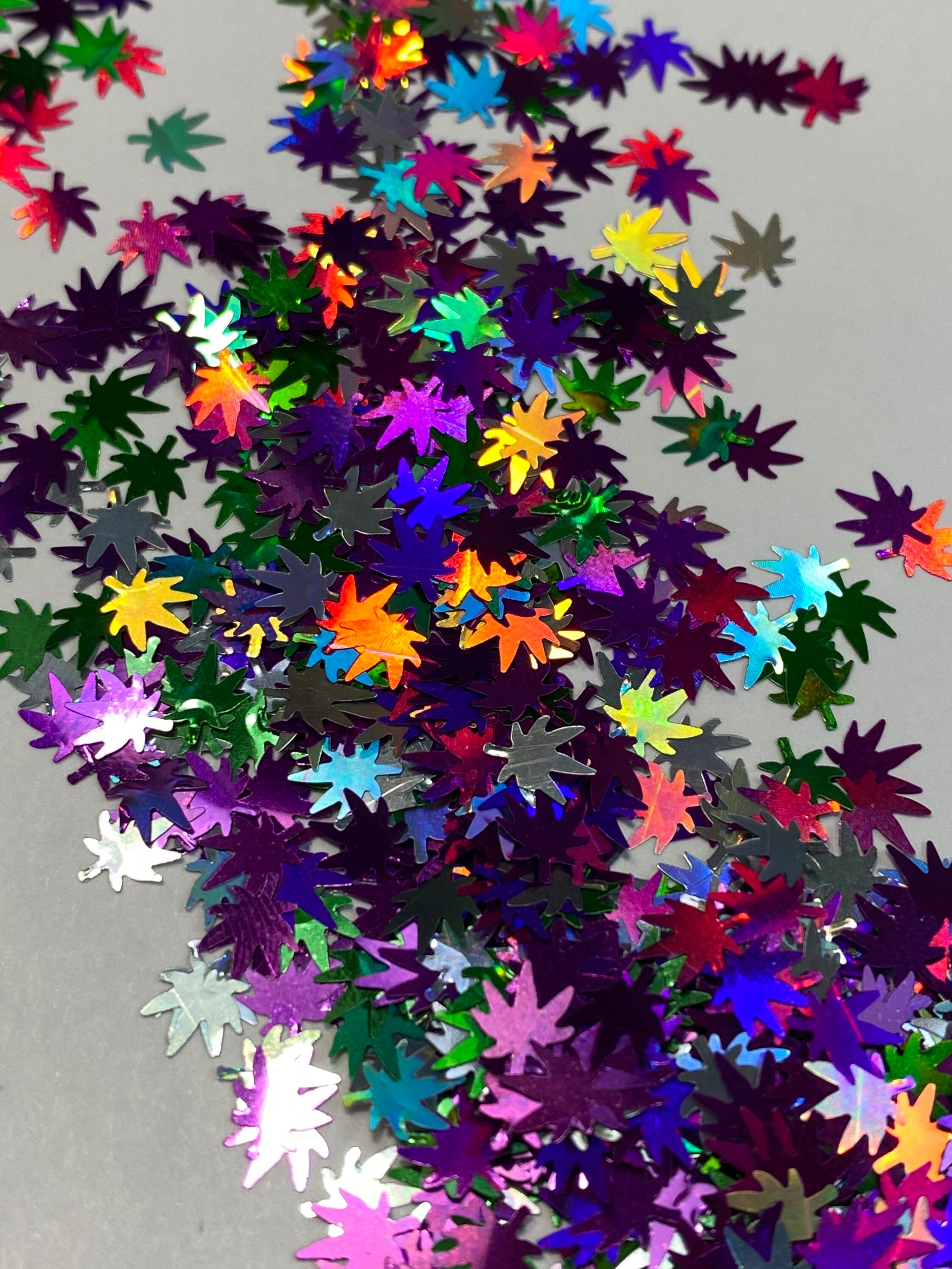 Holographic Mix Cannabis Weed Leaf Glitter Purple Silver | Etsy UK