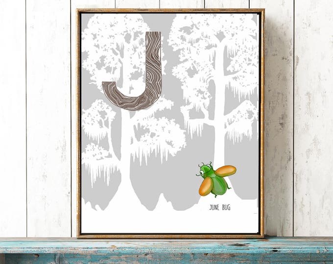 Bayou Alphabet Critters. Letter J. June Bug. Digital Download. Children ...