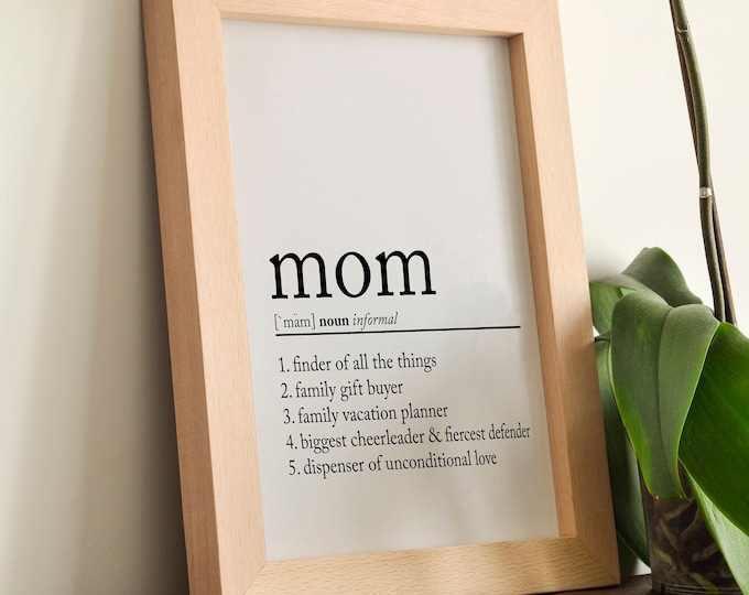 Mom Definition Printable | Mother's Day Digital Print | Mom Dictionary ...