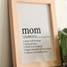 Mom Definition Printable Mother's Day Digital Print Mom Dictionary Page ...