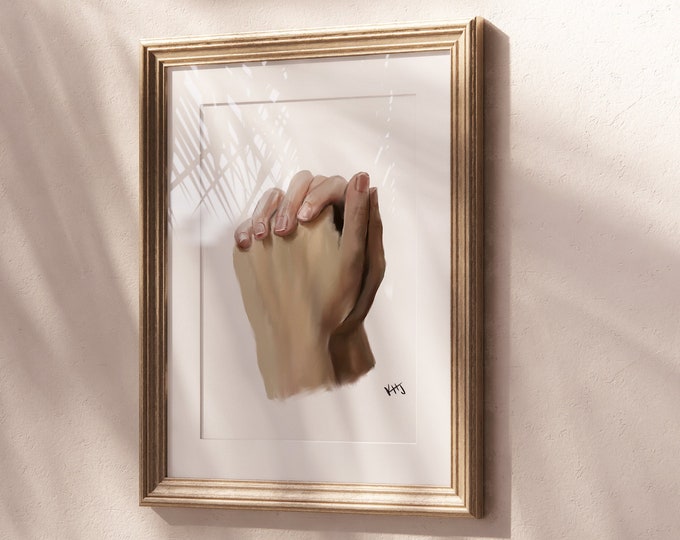 Praying Hands Print, Prayer Print, Original Drawing, Mom Gift ...