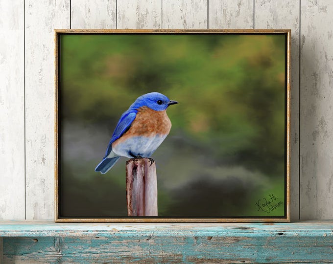 Blue Bird Painting | Bluebird Original Art Print | Bird Painting | Bird ...