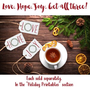 Hope Christmas Printable Gift Tags Holiday DIY Labels Digital Hope Tag ...