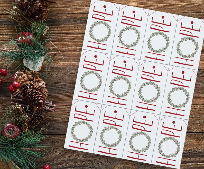 Hope Christmas Printable Gift Tags Holiday DIY (Download Now) - Etsy