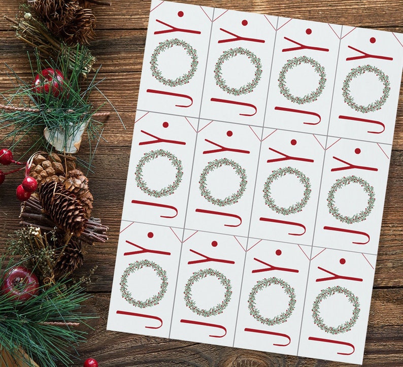 Christmas Joy Printable Gift Tags DIY Holiday Labels Joy Christmas Tag ...