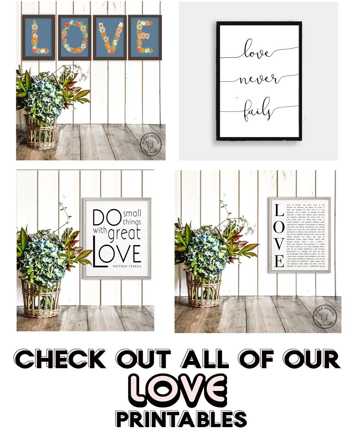 Love Scripture Printable 1 Corinthians 13 Instant Art Print - Etsy