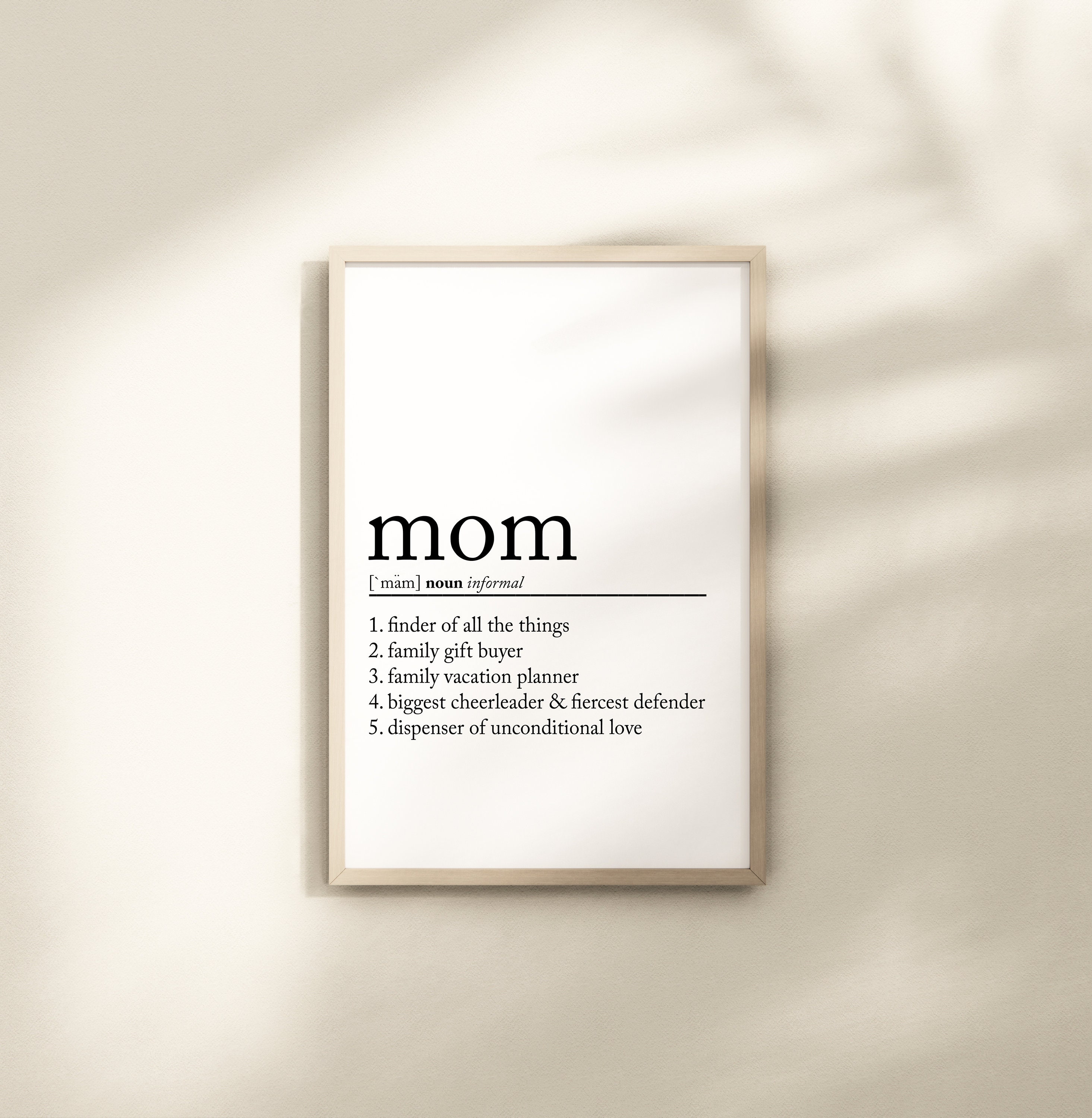 Mom Definition Printable Mother's Day Digital Print Mom Dictionary Page ...