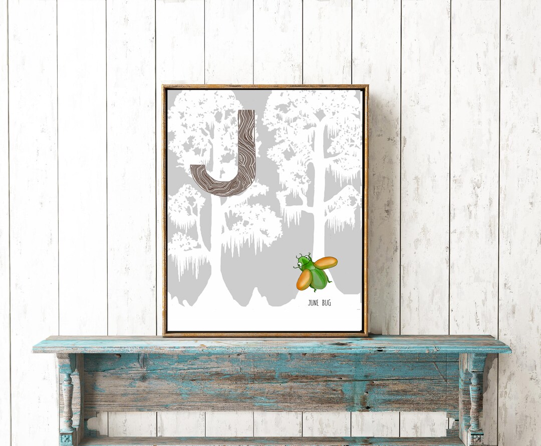 Bayou Alphabet Critters. Letter J. June Bug. Digital Download. Children ...