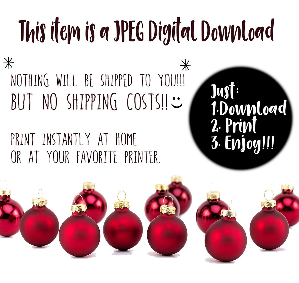 Christmas Joy Printable Gift Tags DIY Holiday Labels Joy Christmas Tag ...
