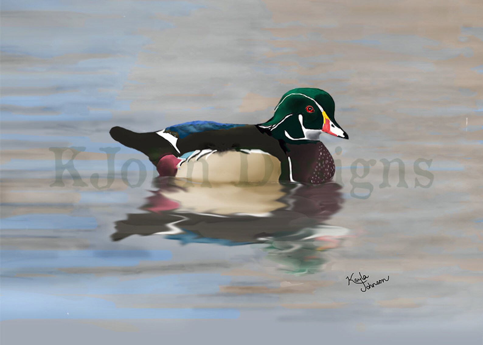 Wood Duck Animal Art | Original Art | Fathers Day Gift | Dad Gift ...