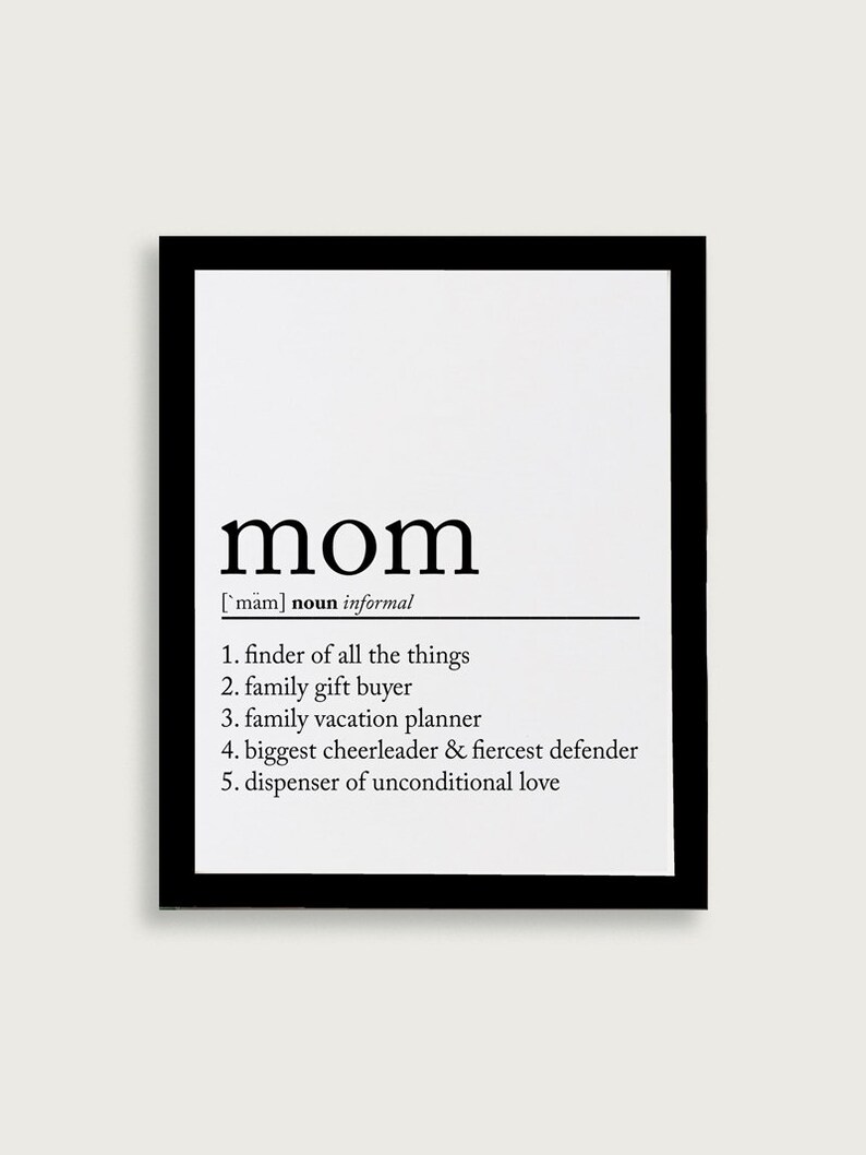 Mom Definition Printable Mother's Day Digital Print - Etsy