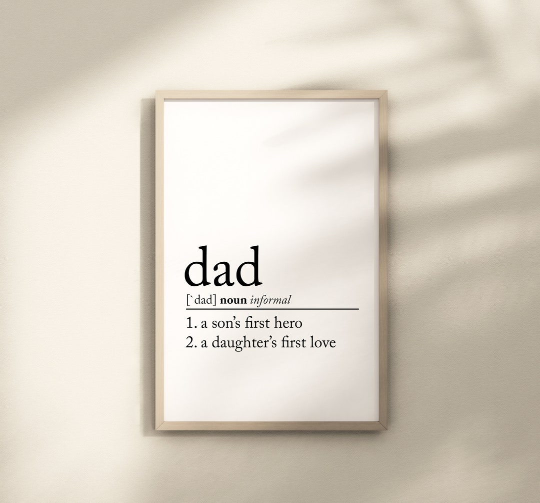 Dad Definition | Fathers Day Printable | Dad Print | Gift for Him | Dad ...