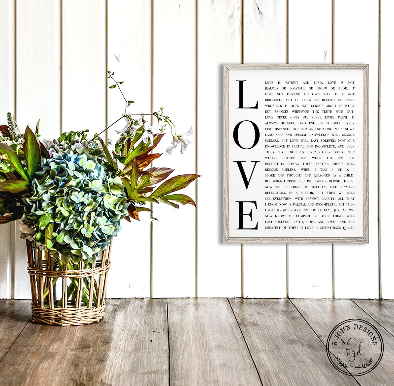 Love Scripture Printable 1 Corinthians 13 Instant Art Print - Etsy