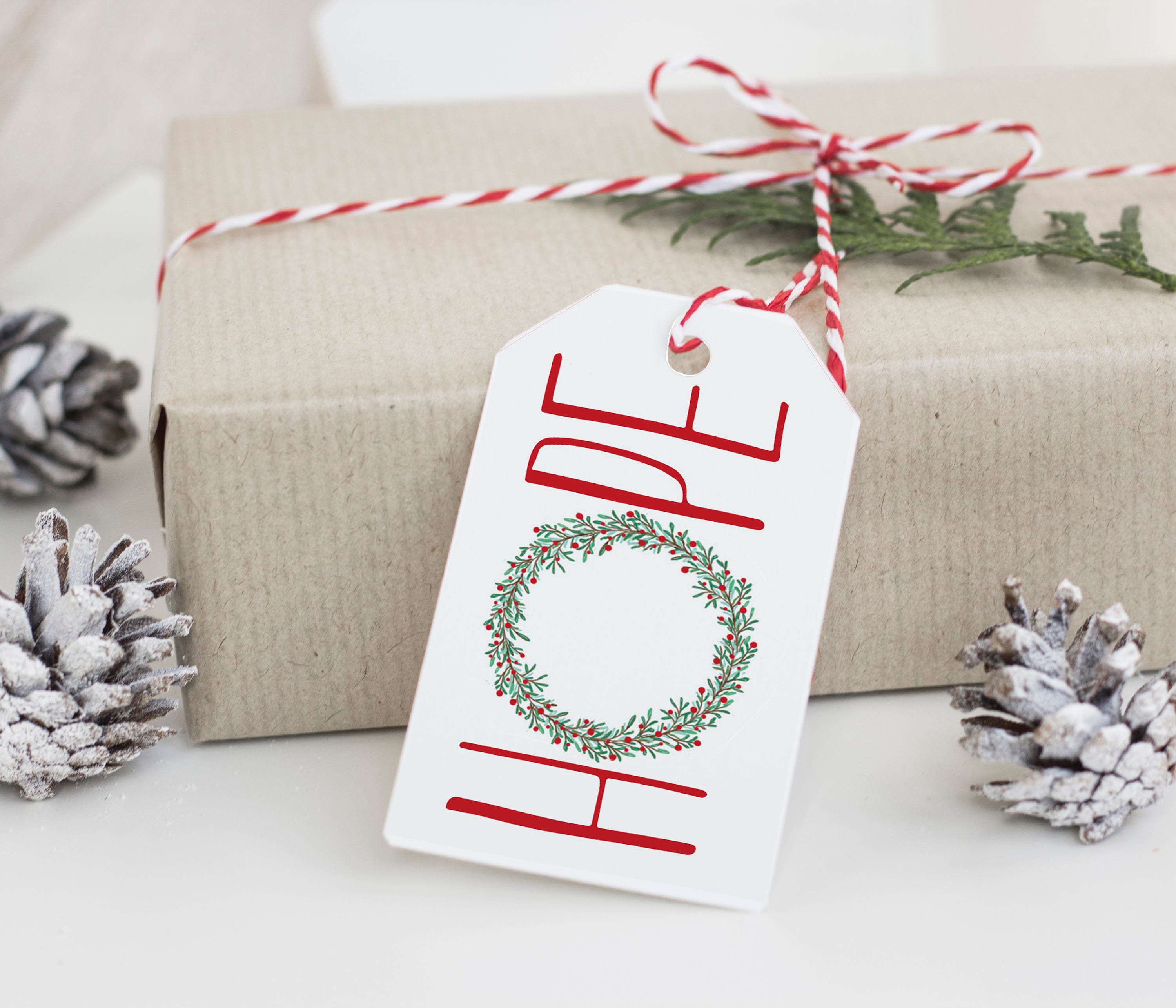 Hope Christmas Printable Gift Tags Holiday DIY Labels Digital Hope Tag ...