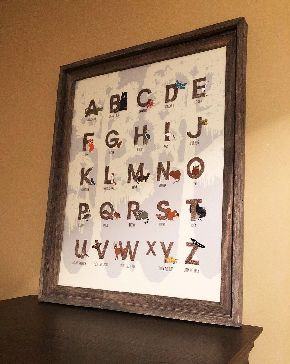 Southern Animal Alphabet Print Alphabet Poster ABC Animals | Etsy