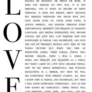 Love Scripture Printable 1 Corinthians 13 Instant Art Print - Etsy