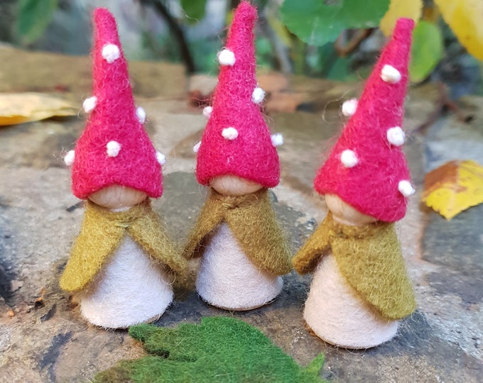 Toadstool Gnomes set of 3 - Etsy