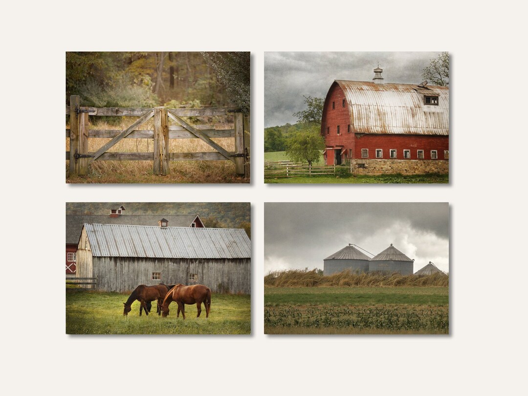 Rustic Farmhouse Print Set Set of 4 Country Decor Photos - Etsy