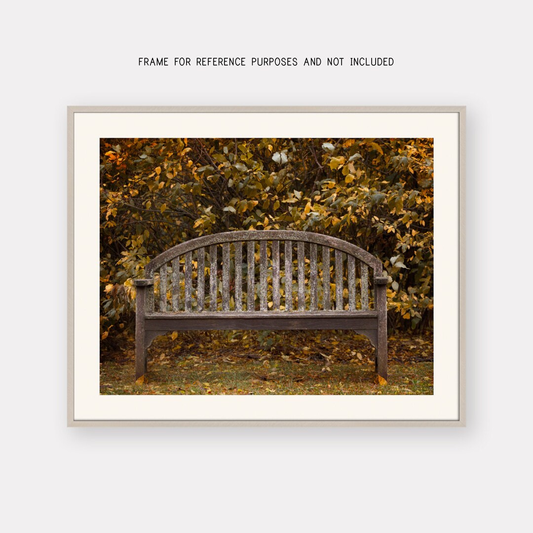 Old Bench Fall Landscape Art Rustic Landscape Wall Decor - Etsy