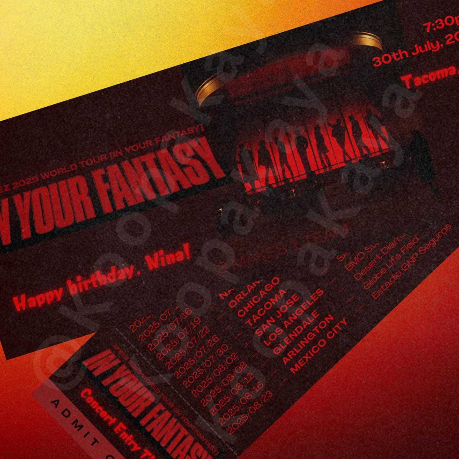 Editable ATEEZ Concert Tickets World Tour NA Ver. | Creative Digital ...