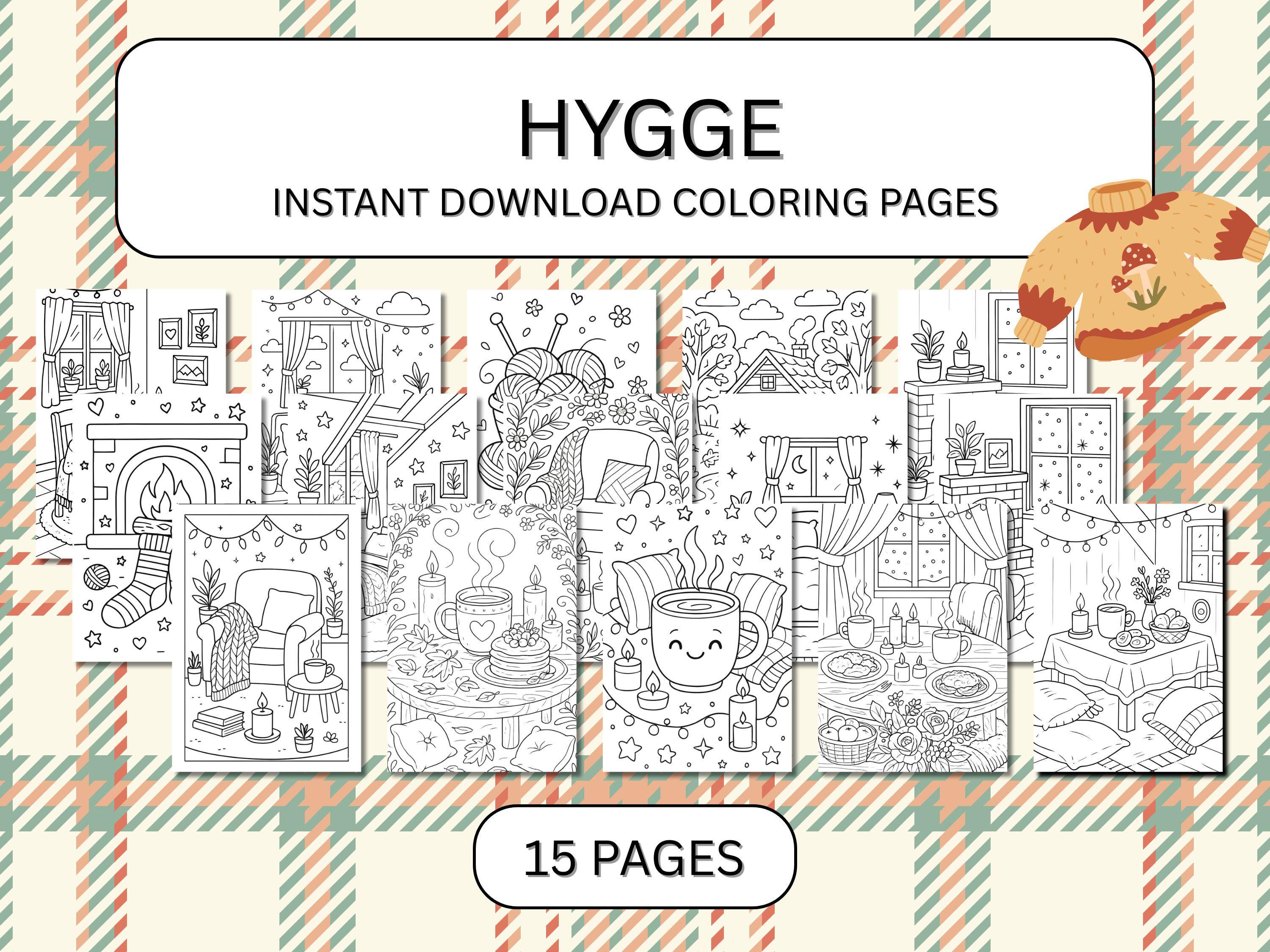 Hygge Coloring Pages: Cozy Moments (A4 PDF File) - Etsy