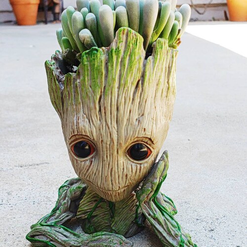 One of a Kind Unique I Am Groot Planter Pot With Living - Etsy