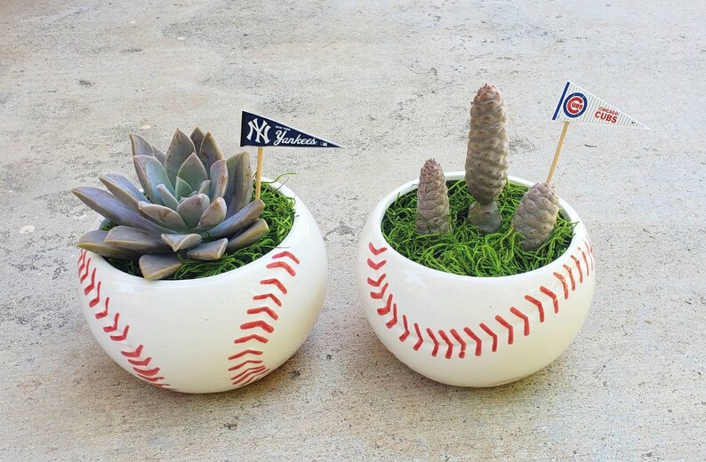 Unique Baseball Fans Lover Ceramic Planter Bowl Pot Customize - Etsy