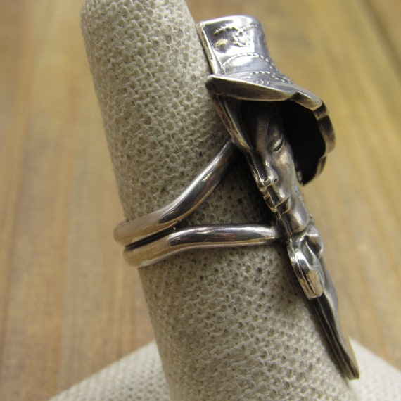 Vintage Sterling Silver Woman in Bonnet Side Profile … - Gem