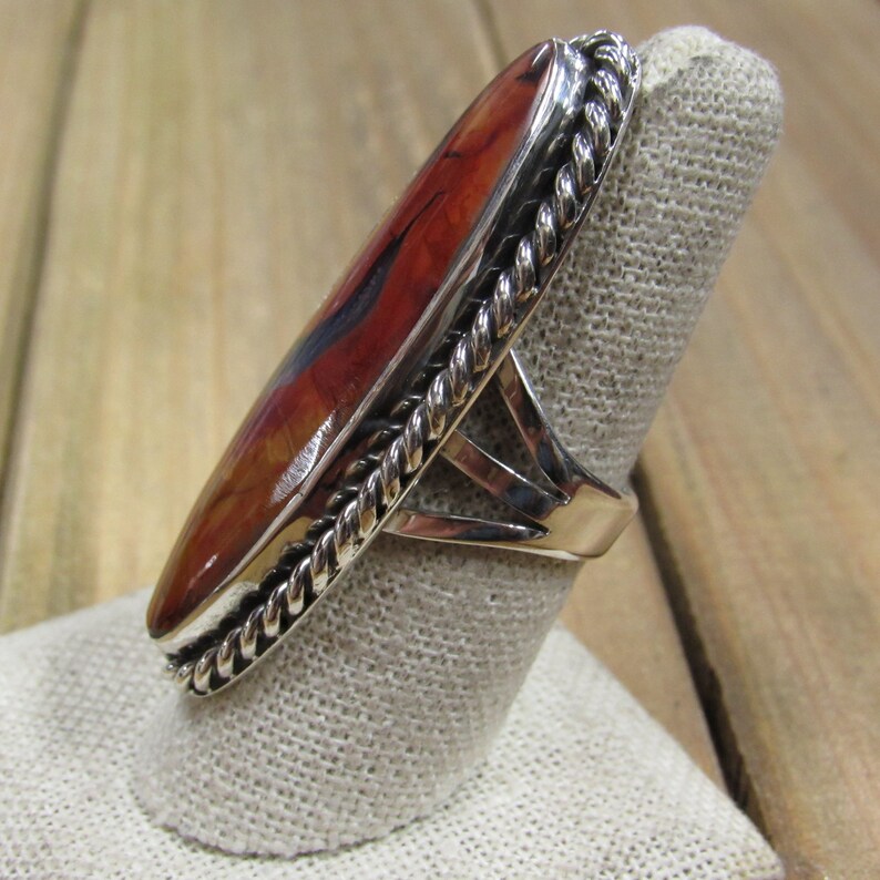 Large Beautiful Sterling Silver Agate Ring Size 8.25 - Etsy