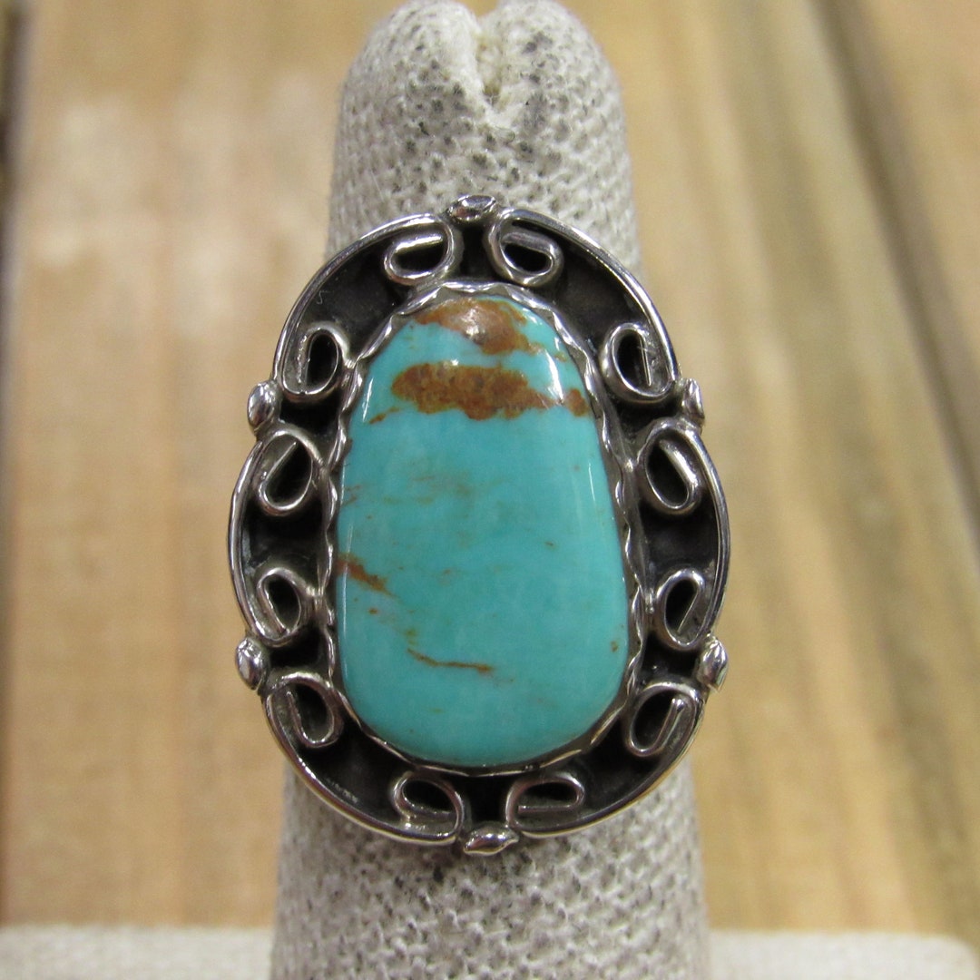 Vintage Sterling Silver Benjamin Riggs Turquoise Ring Size 5.25 - Etsy