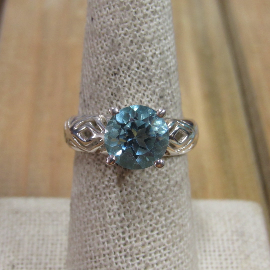 Vintage Sterling Silver Topaz Ring Size 8 - Etsy