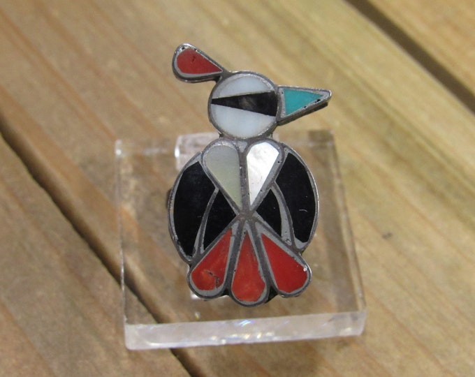 Vintage Sterling Silver Inlay Eagle Ring Size 6.25 - Etsy