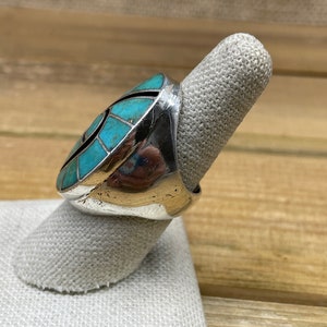 Heavy Vintage Sterling Silver Turquoise Hummingbird Ring Size 8 - Etsy