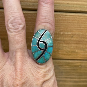 Heavy Vintage Sterling Silver Turquoise Hummingbird Ring Size 8 - Etsy