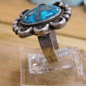 Sterling Silver Turquoise Morcenci Ring 8.75 - Etsy