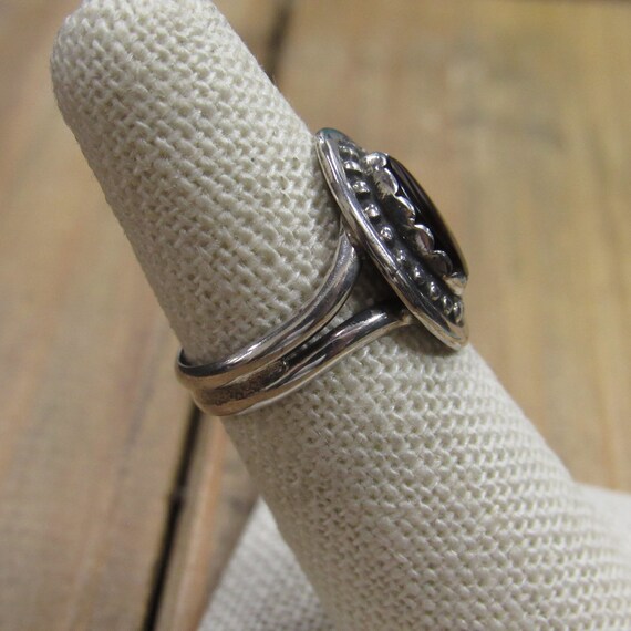 Vintage Sterling Silver Shadow Box Fire Agate Ring Si… - Gem