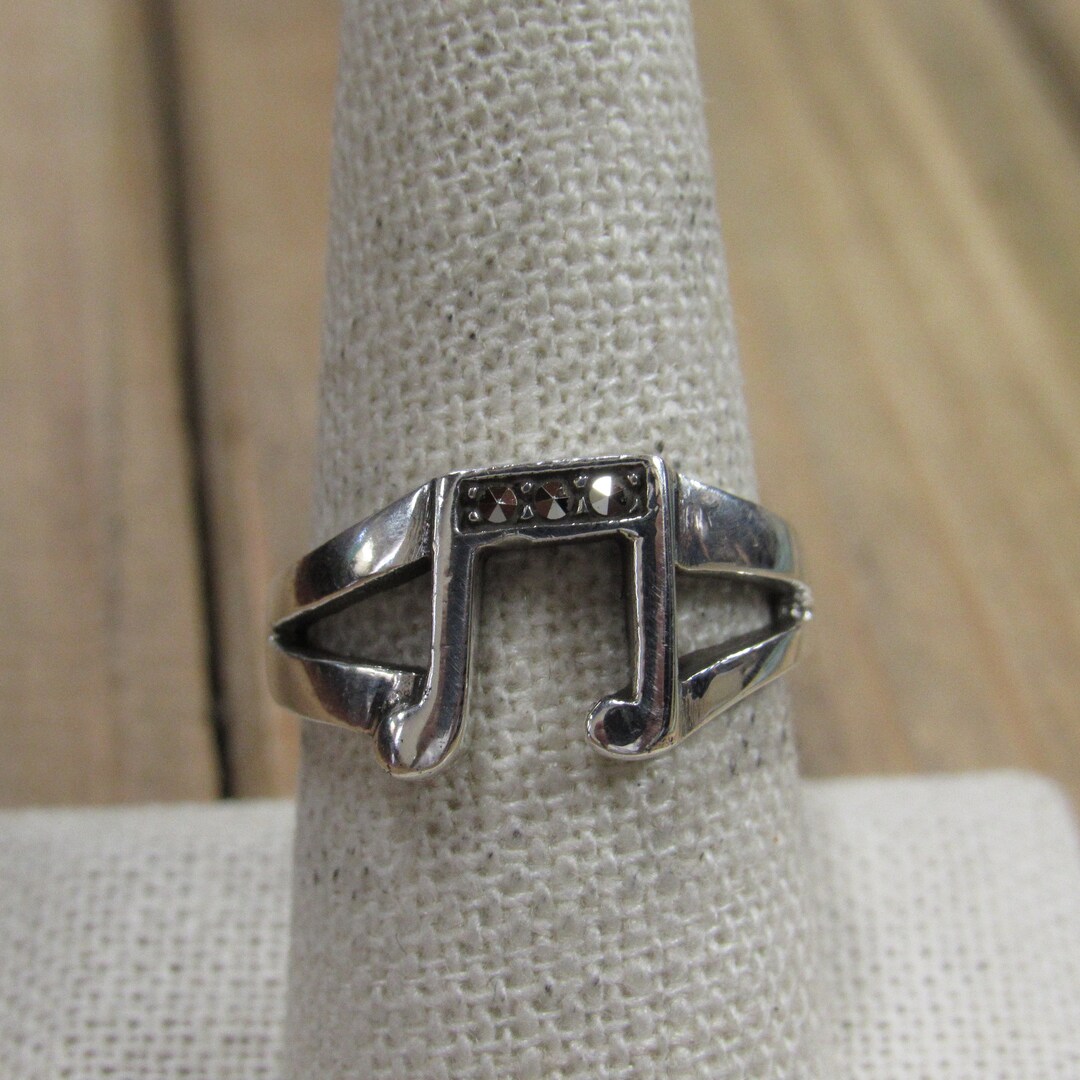 Vintage Musical Note Ring Size 8.75 Sterling Silver - Etsy