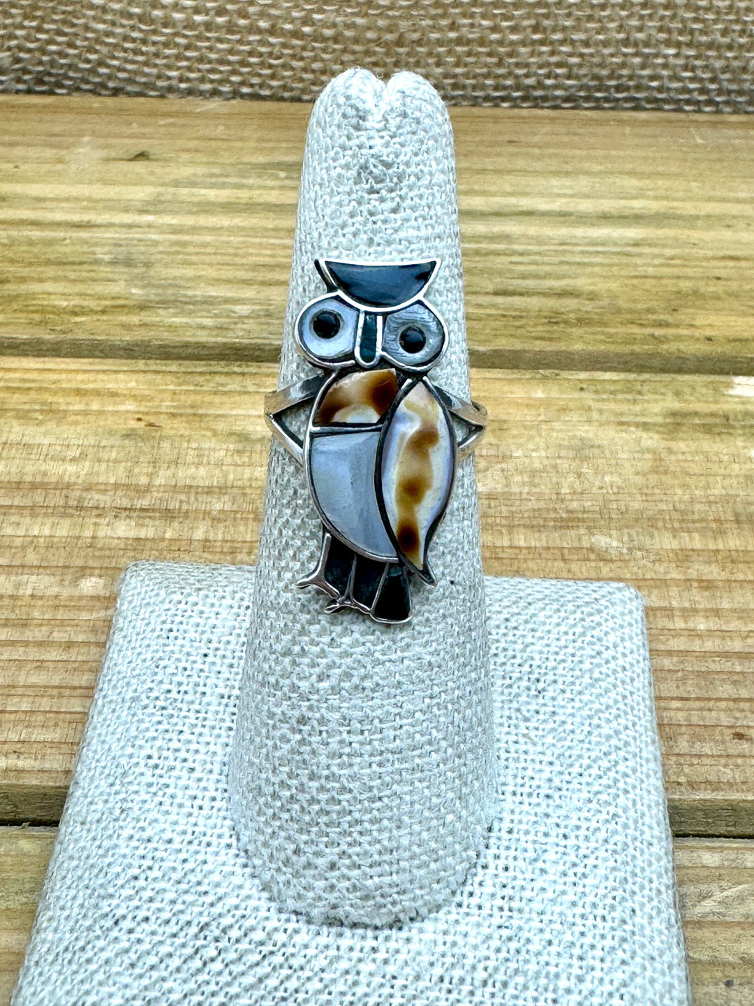Vintage Sterling Silver Multi-stone Inlay Owl Ring Size 7 - Etsy