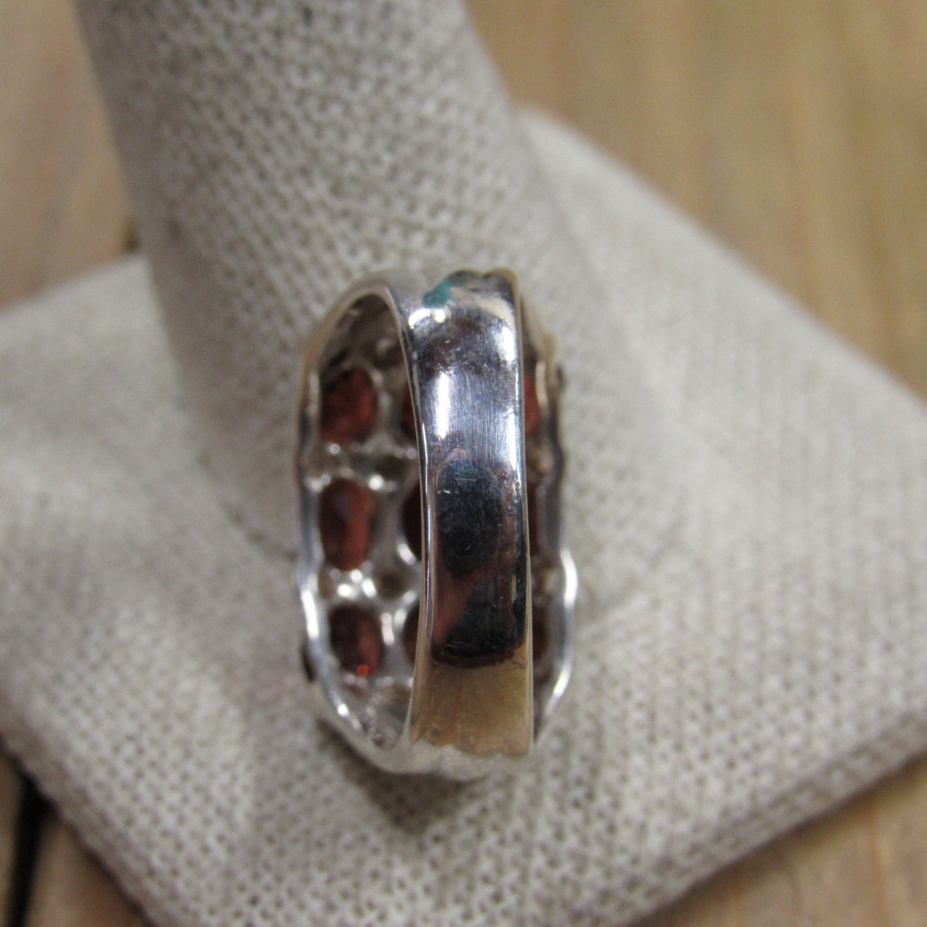 Vintage Sterling Silver Red Stone Ring Size 9 - Etsy