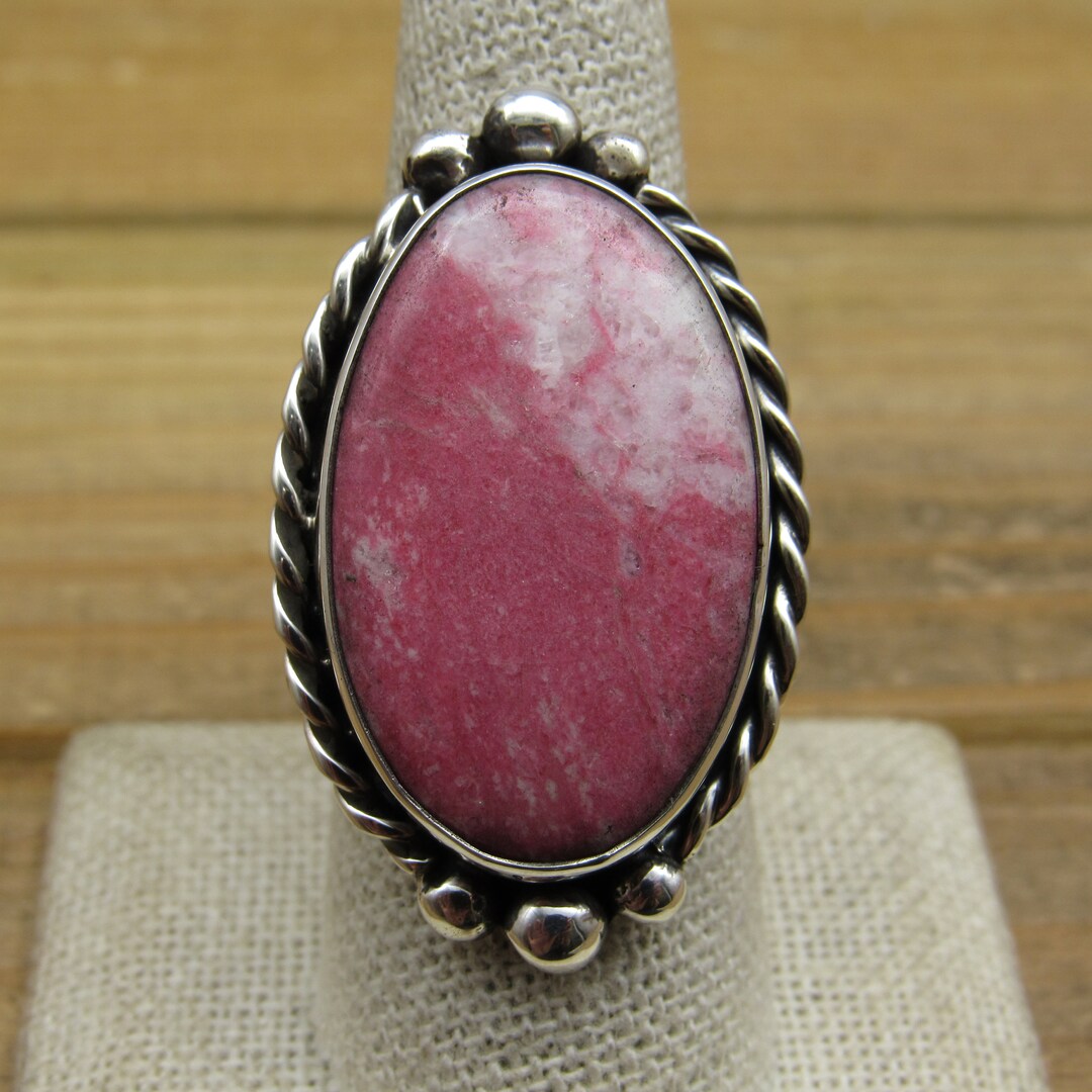 New Sterling Silver Oval-shaped Thulite Ring by Jose Campos Size 9 - Etsy