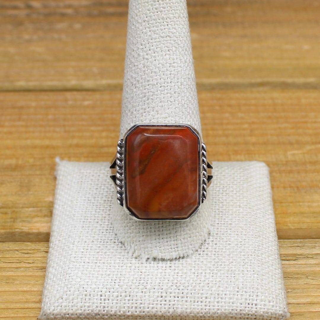 Vintage Men's Sterling Silver Petrified Wood Statement Ring Size 12 - Etsy