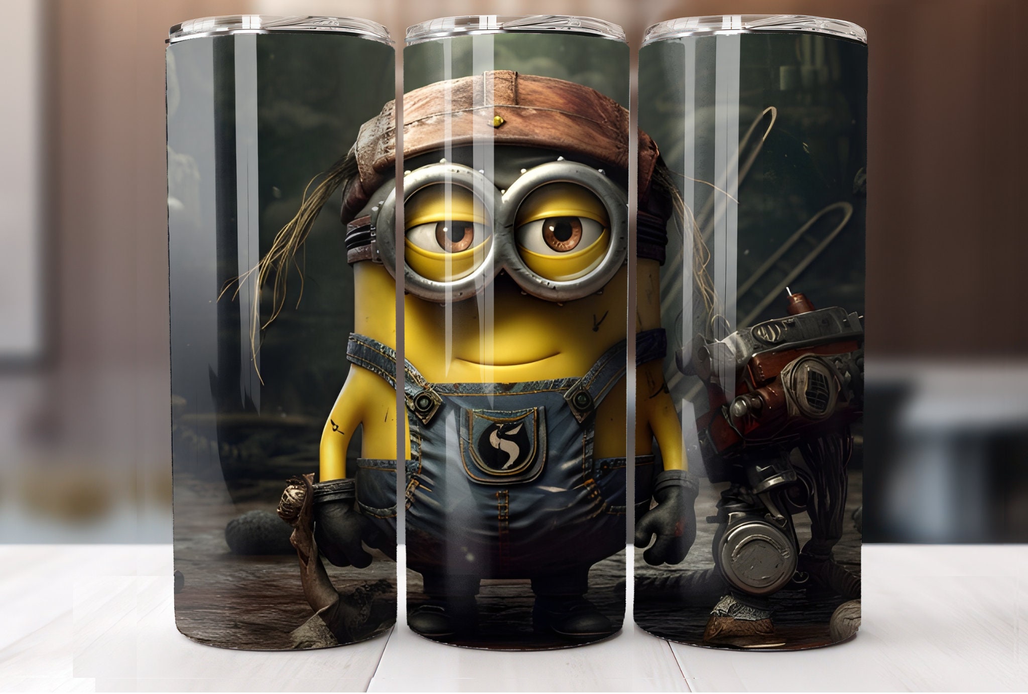 Mechanic Minion 20 Oz Skinny Tumbler Sublimation Design, Instant ...
