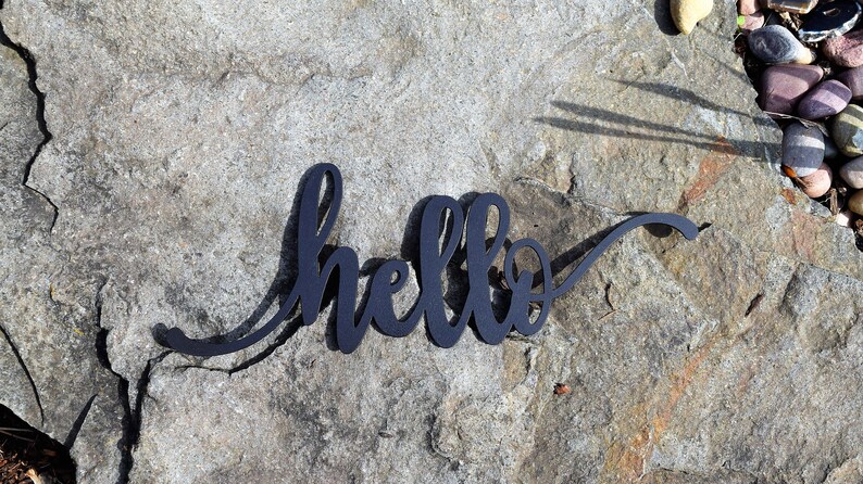 Metal Hello Sign Metal Wall Art Front Porch Sign Metal - Etsy