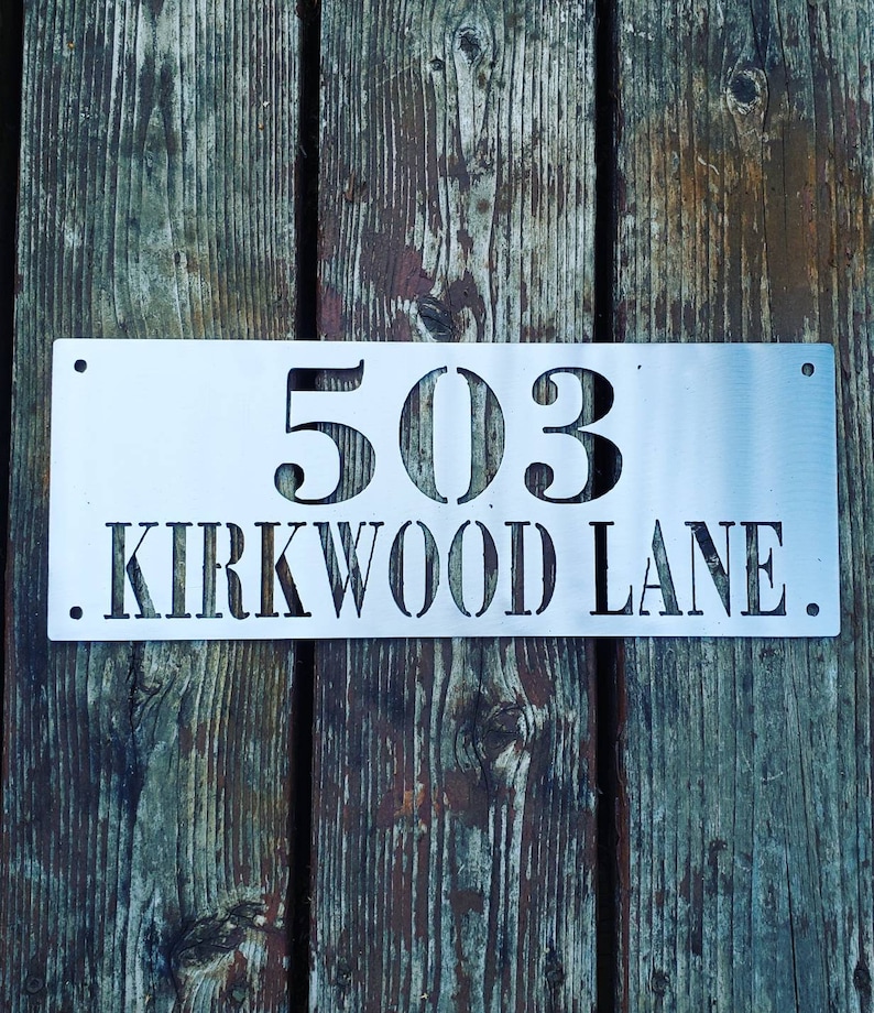 Century Font Horizontal Metal Outdoor Home Address Two Lines | Etsy